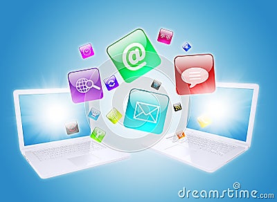 Laptop And Program Icons Stock Photos - Image: 36109223