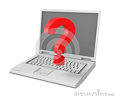 Laptop With Question Mark Sign Stock Photography | CartoonDealer.com ...
