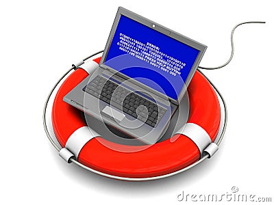 Laptop Rescue Royalty Free Stock Photography - Image: 9465887