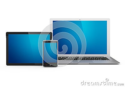 Laptop, Tablet And Mobile Phone Stock Photo - Image: 24108540