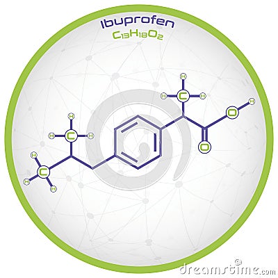Infographic Of The Molecule Of Ibuprofen Cartoon Vector | CartoonDealer ...