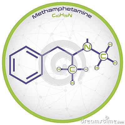 Infographic Of The Molecule Of Methamphetamine Vector Illustration ...