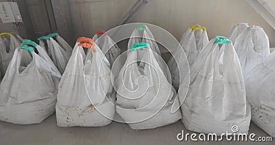 Large Industrial Bags for Heavy Loads. Warehouse with Bulk Bag Stock ...