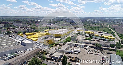 Large Industrial Complex Top View, Modern Factory Drone View Stock ...