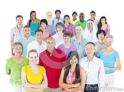 Large Multi-Ethnic Group of People Stock Photo - Image of happiness ...