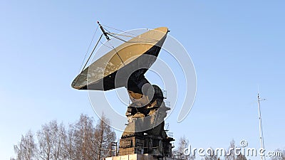 A Large Old Radar at an Old Base in the Middle of the Forest Stock ...