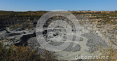 Large Open Iron Ore Quarry, Panorama of a Large Stone Quarry, Equipment ...