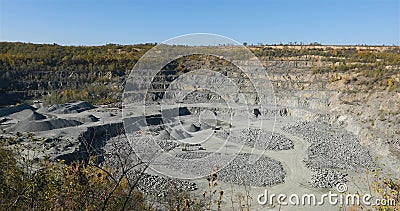 Large Open Iron Ore Quarry, Panorama of a Large Stone Quarry, Equipment ...