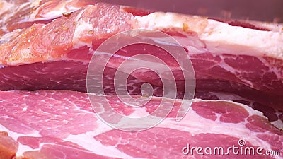 Large Piece of Meat is Cut on the Table Stock Video - Video of food ...