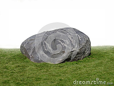Large Rock Boulder On Grass . Stock Photo | CartoonDealer.com #24243477