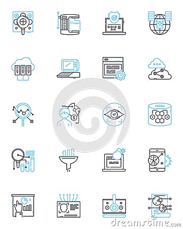 Large-scale Analytics Linear Icons Set. Big Data, Analytics, Insights ...