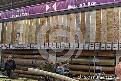 A Large Selection Of Linoleum In The Store Editorial Image ...