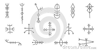 A Large Set Of Various Magical Symbols And Signs. Esoteric Elements ...