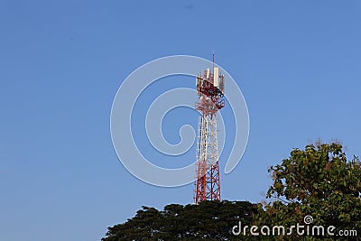 Large Steel Mast Mounted Telecommunication 4G Or 5g System Royalty-Free ...