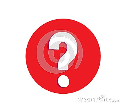 Large White Question Mark In The Red Circle Vector Illustration ...
