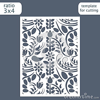 Laser Cut Wedding Invitation Card Template. Cut Out The Paper Card With ...
