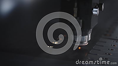 Laser Cutting of a Sheet of Metal Using a CNC Machine. Ultra-precise ...