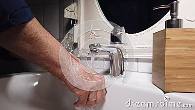Lathering Hands with Soap stock video. Video of cleaning - 174100515