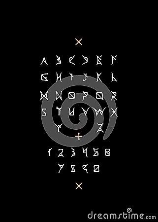 Latin Alphabet With Numbers. Cartoon Vector | CartoonDealer.com #81831293