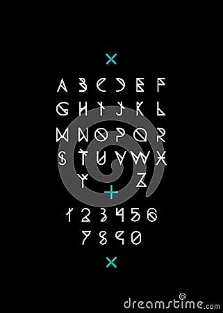 Latin Alphabet With Numbers. Cartoon Vector | CartoonDealer.com #81831375