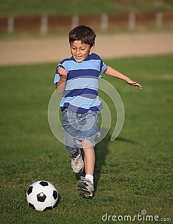 Latino Boy Playing With Soccer Ball Royalty Free Stock Image - Image ...