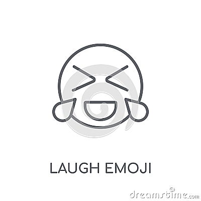 Laugh Emoji Linear Icon. Modern Outline Laugh Emoji Logo Concept ...