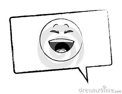 Laugh Emoticon In Bubble Sketch Cartoon Vector | CartoonDealer.com ...