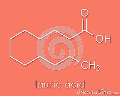 Lauric Dodecanoic Acid Molecule. Common Saturated Medium Chain Fatty ...