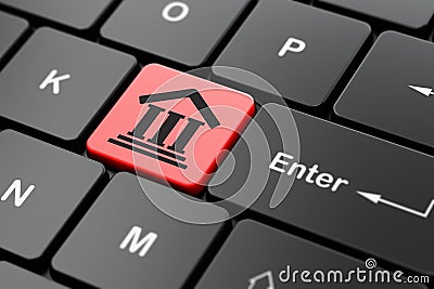 Law Concept: Courthouse On Computer Keyboard Background Stock ...