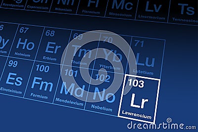 Lawrencium On Periodic Table Of The Elements, With Element Symbol Lr ...