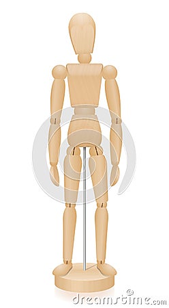 Lay Figure Wooden Mannequin Basic Position Cartoon Vector ...