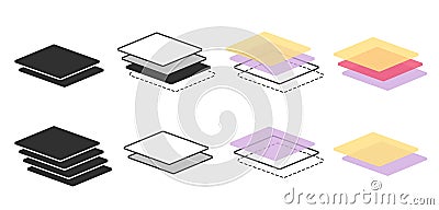 Layers Materials Stack 2, 3, 4 Level Surface Icon Vector Pictogram ...