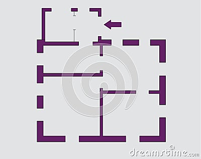 Floorplan Overhead Outlined Interior Design Top View Architectural Plan ...