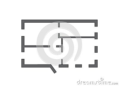 Layout Floor Plan Overhead Outlined Interior Design Top View ...