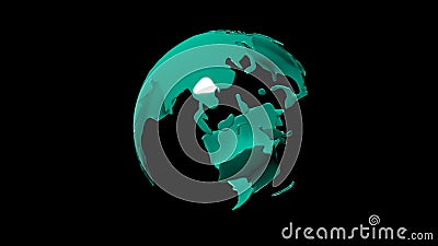 Layout Of A Rotating Planet Earth On A Black Background With An ...