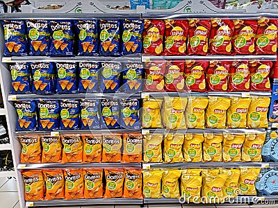 Lays And Doritos Potato Chips Promotion Display Editorial Image ...