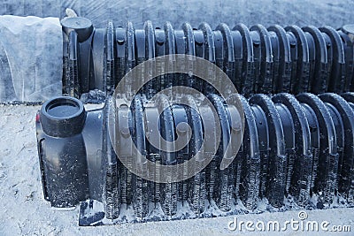 Leaching Chamber Or Sewerage Septic Field Leaching Under Construction ...