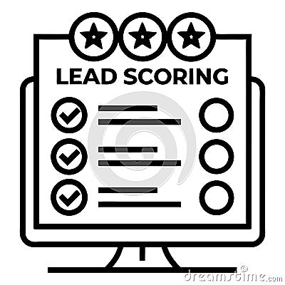 Lead Scoring System Computer Screen With Checklists And Stars For ...