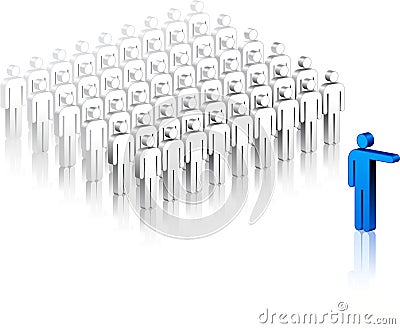 Leader Stick Figure Among Crowd Royalty-Free Stock Photo ...