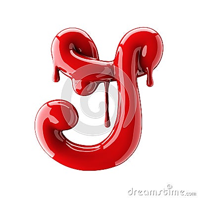 Leaky Red Alphabet Isolated On White Background. Handwritten Cursive ...