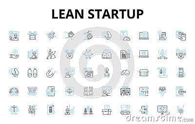 Lean Startup Linear Icons Set. Agility, Innovation, Validation ...