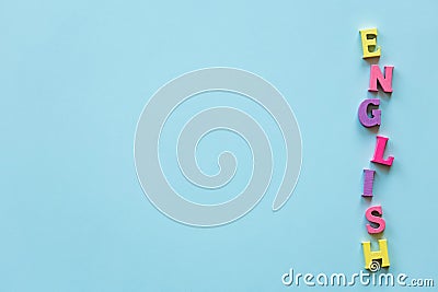 Learn English Language. Text Letters On Blue Background Royalty-Free ...