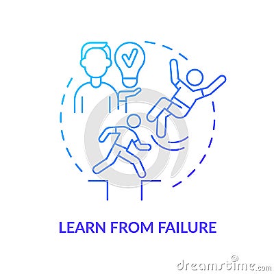 Learn From Failure Blue Gradient Concept Icon Vector Illustration ...