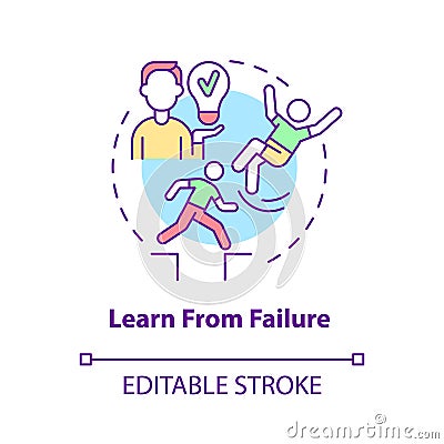 Learn From Failure Concept Icon Cartoon Vector | CartoonDealer.com ...
