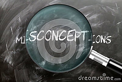 Learn, Study And Inspect Misconceptions - Pictured As A Magnifying ...