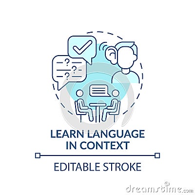 Learning Language In Context Concept Icon Cartoon Vector ...
