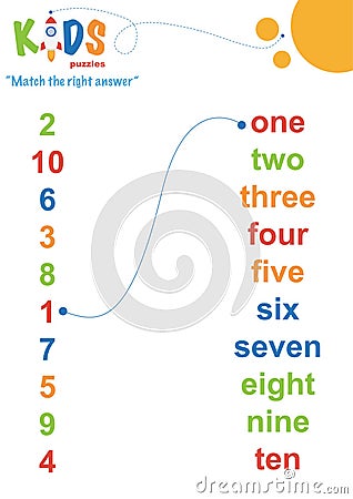 Learning Numbers Worksheet. Math Worksheet Match The Right Answer ...