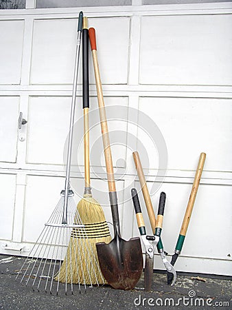Leave Rake, Lopper, Hedge Shear, Scissors, Broom Royalty-Free Stock ...