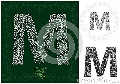Leaves Alphabet, Letter M Vector Illustration | CartoonDealer.com ...
