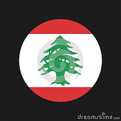 Lebanon Circle Flag Symbol Vector Illustration | CartoonDealer.com ...